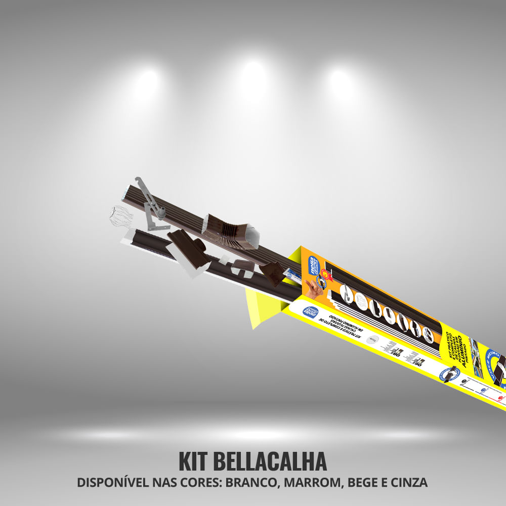 Kit de Calhas Alumínio 6M Marrom Bella Calha