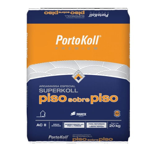 Argamassa ACII Piso Sobre Piso Cura Rápida 20Kg Portokoll Cinza