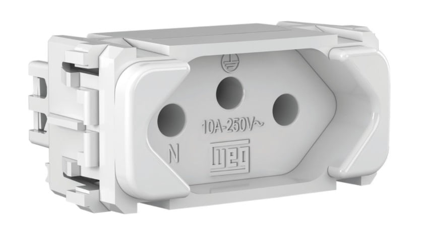 Módulo Tomada 2P+T10A 250V Branco Weg Composé