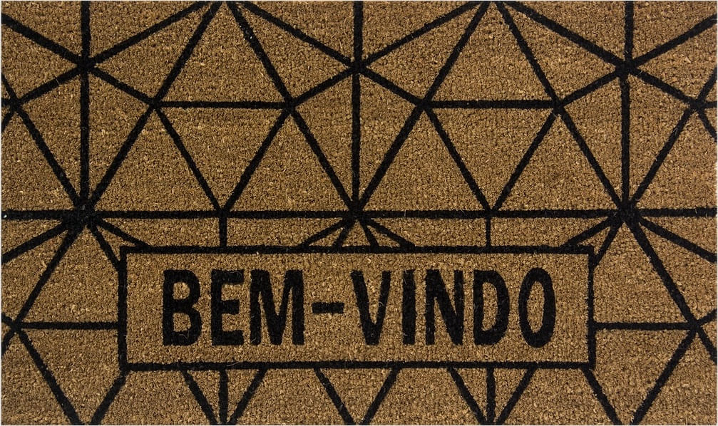 Capacho de Fibra Coco 75x45cm Estilo Retangular Borda Preta Komeco