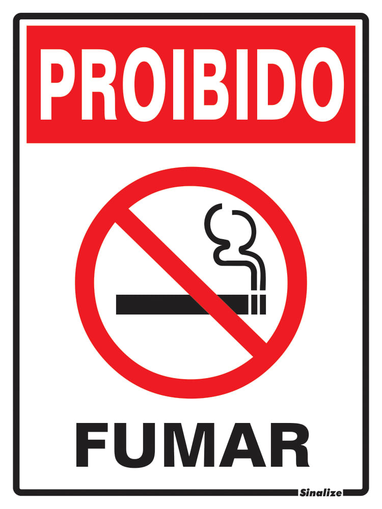 Placa 15X20 Proibido Fumar Sinalize Placa 15X20 Proibido Fumar Sinalize