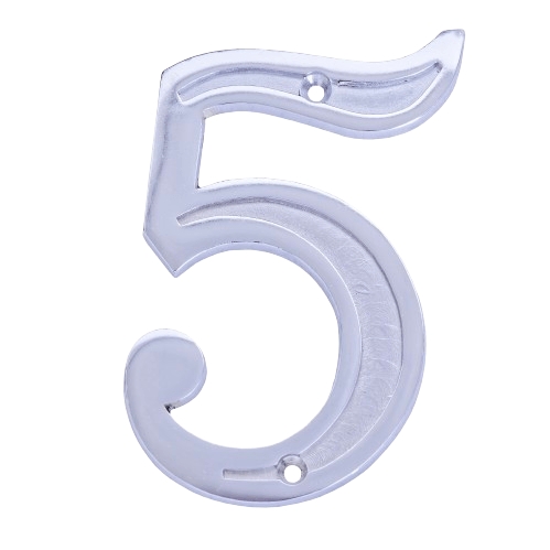 Número 5 para Apartamento Zamac Cromado Isero