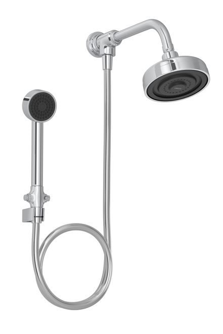 Kit chuveiro acqua plus c/flexivel pvc cromado